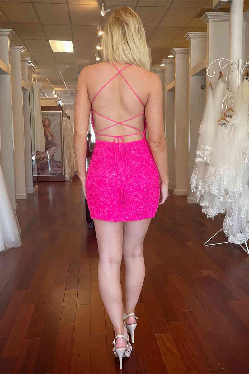 Pink Short Tight Prom Dresses